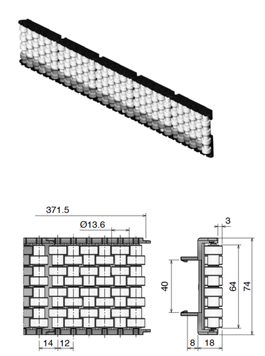 Flexible Roller Guide, 74mm High Type B For Use With 40 x 8mm Bar ...
