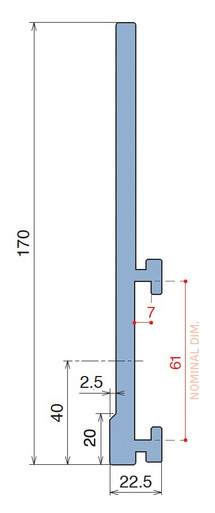 Side Guide H=170mm A=20mm Clamp BluLub 10ft/3m - Arnott Handling