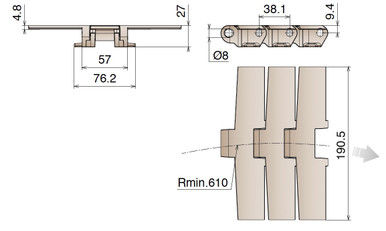 Flat-Top Chain LF 882 Tab K 750 - Arnott Handling
