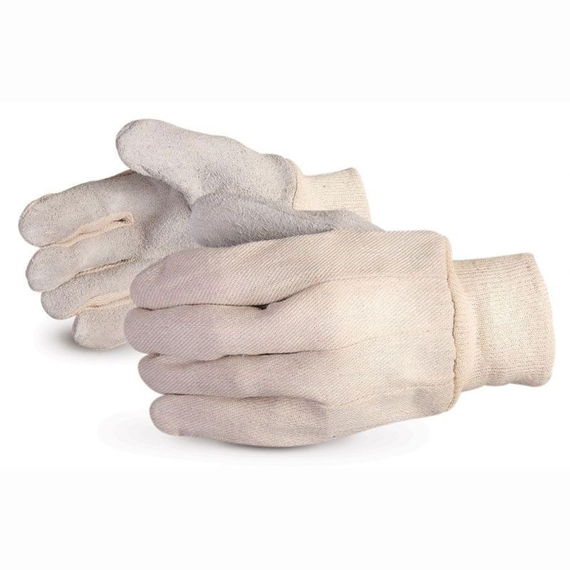 Endura® Split Leather Palm Gloves with Cotton Back and Knit Wrist (Pack ...