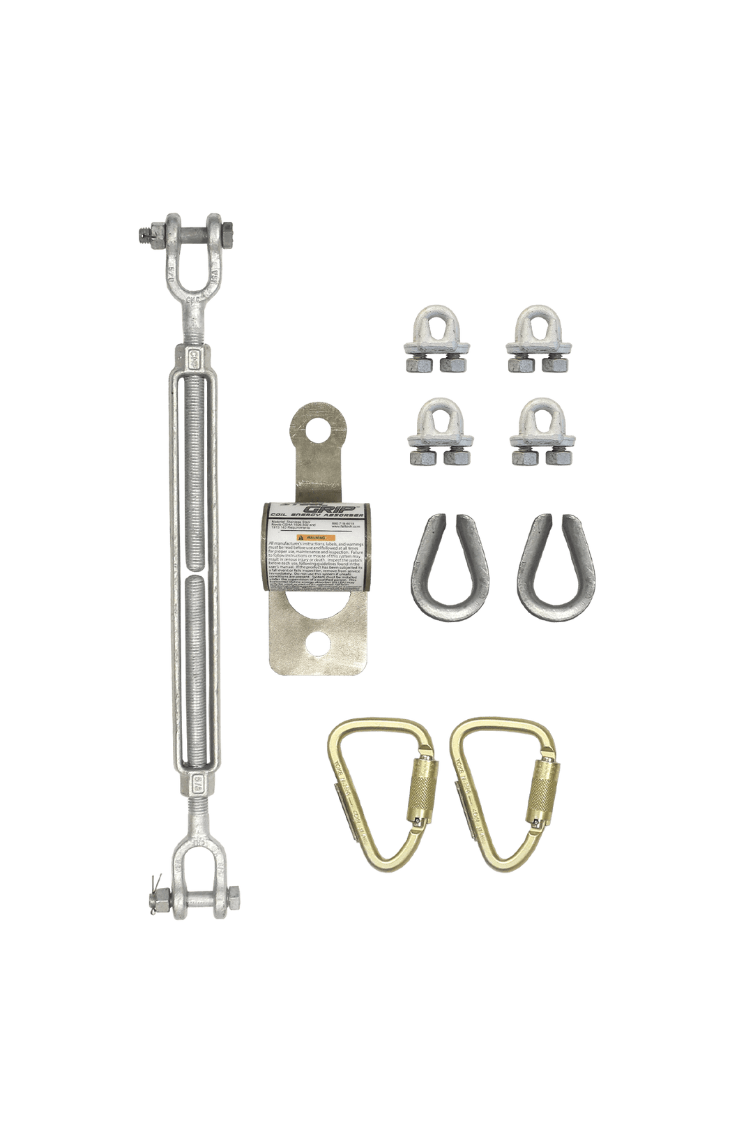 FallTech SteelGrip Coil Energy Absorber with Complete Hardware for 3/8 ...