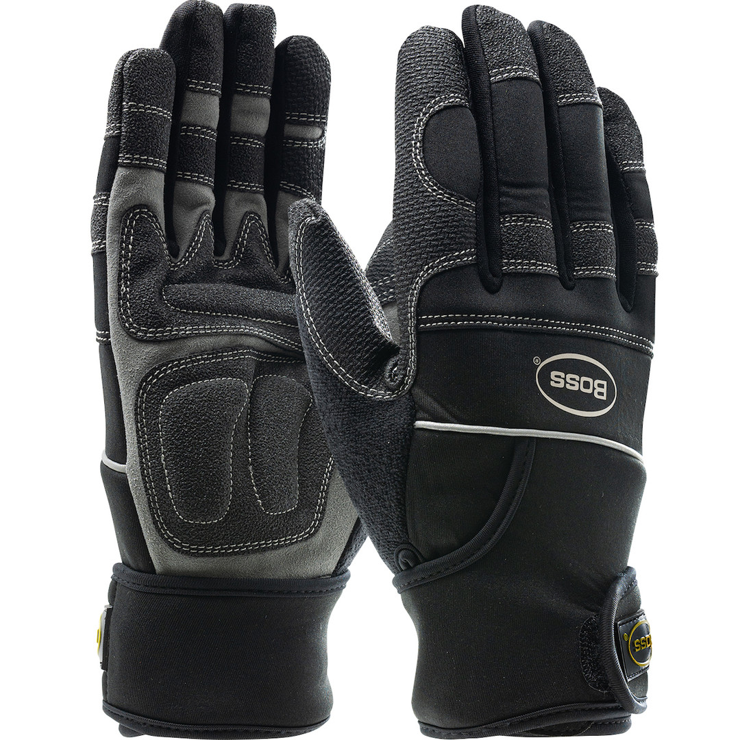 PIP Boss® Synthetic Leather Palm Glove with PVC Sandy Grip Patches ...