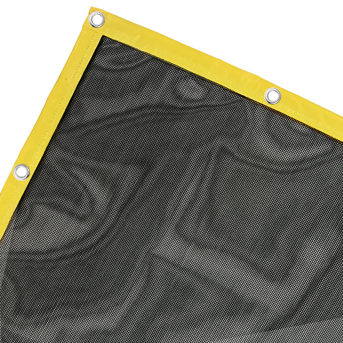 Dropped Object Prevention Mats 6' x 8' Black Mesh Yellow Border With ...