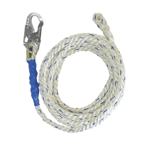 FallTech 25' VLL Snap Hook + Back Splice 5/8" White