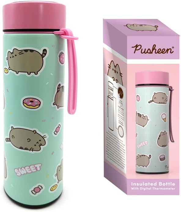 Pusheen The Cat Hot & Cold Drinks Bottle With Digital Thermometer