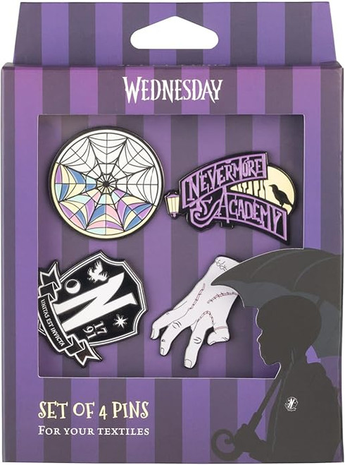 Wednesday Set of 4 Pin Badges