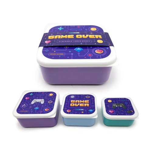 Game Over Set Of Three Lunch Boxes