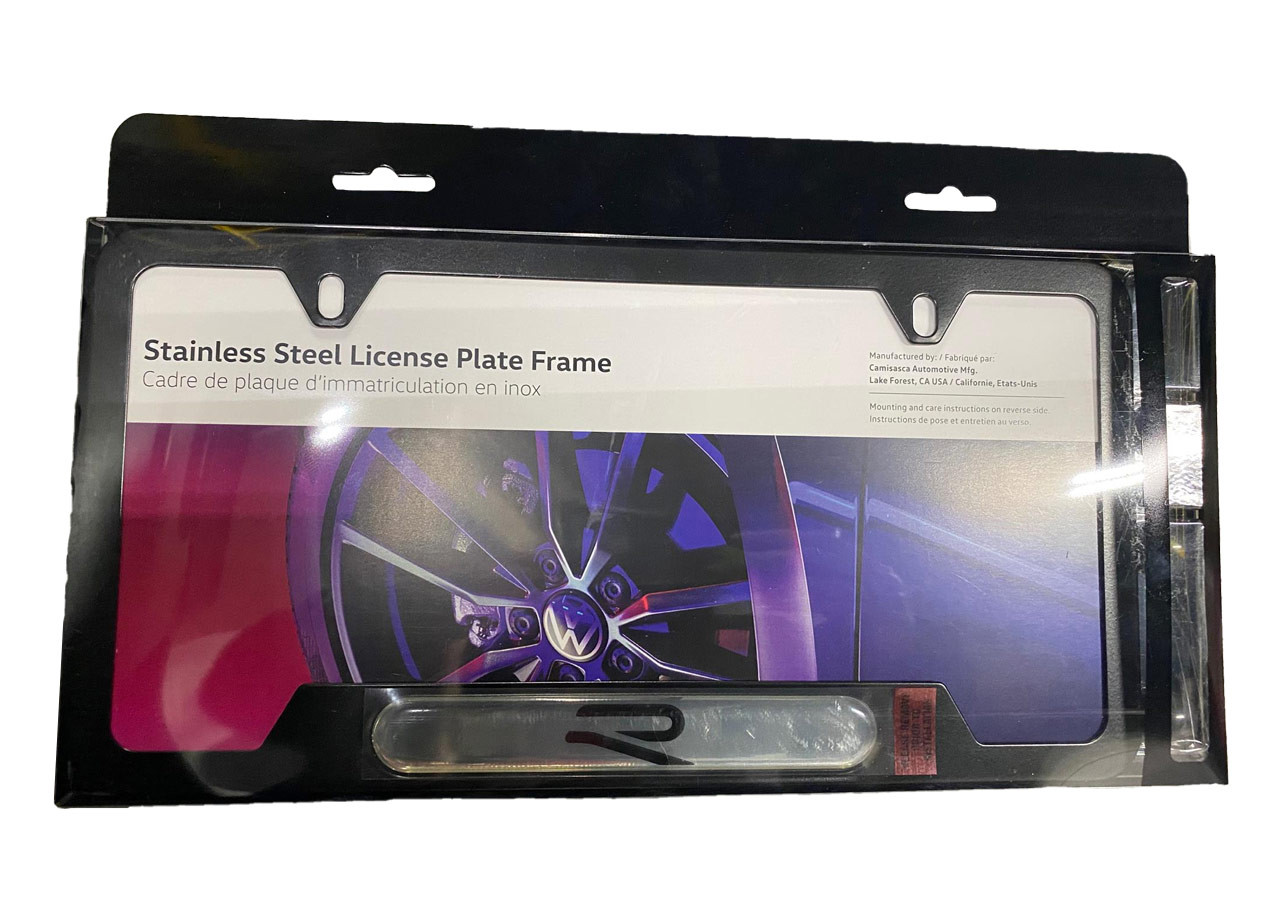 VW R-Line Black License Plate Frame | VW Accessories Shop