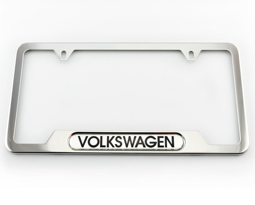 VW Polished License Plate Frame | VW Accessories Shop