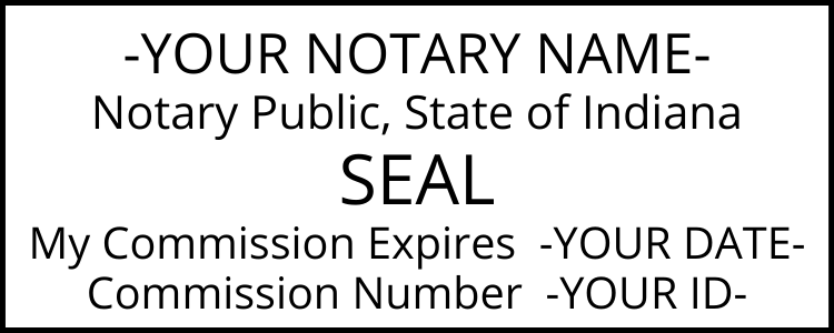 Indiana Notary Rubber Stamp