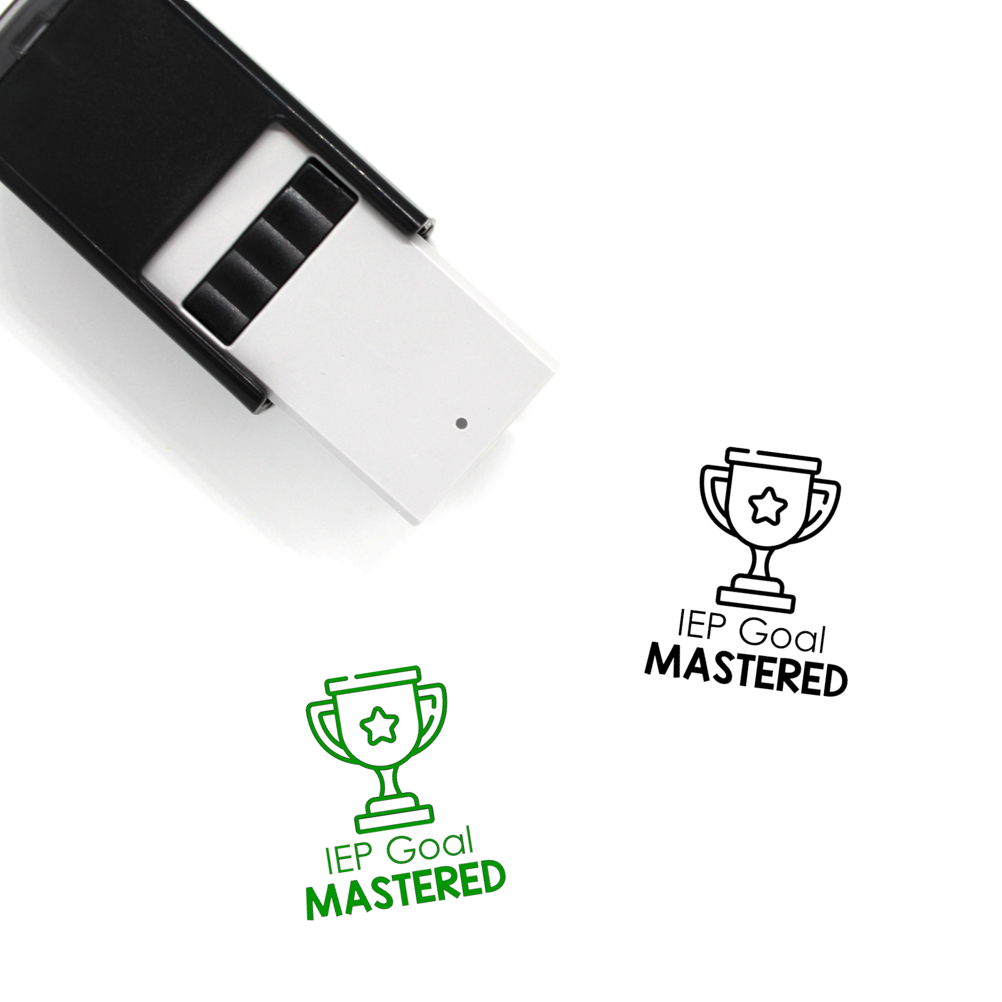 "IEP Goal Mastered" Self-Inking Rubber Stamp for Teachers