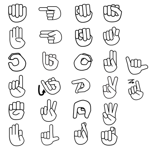 All 26 ASL Letters Rubber Stamps (Alphabet Bundle)