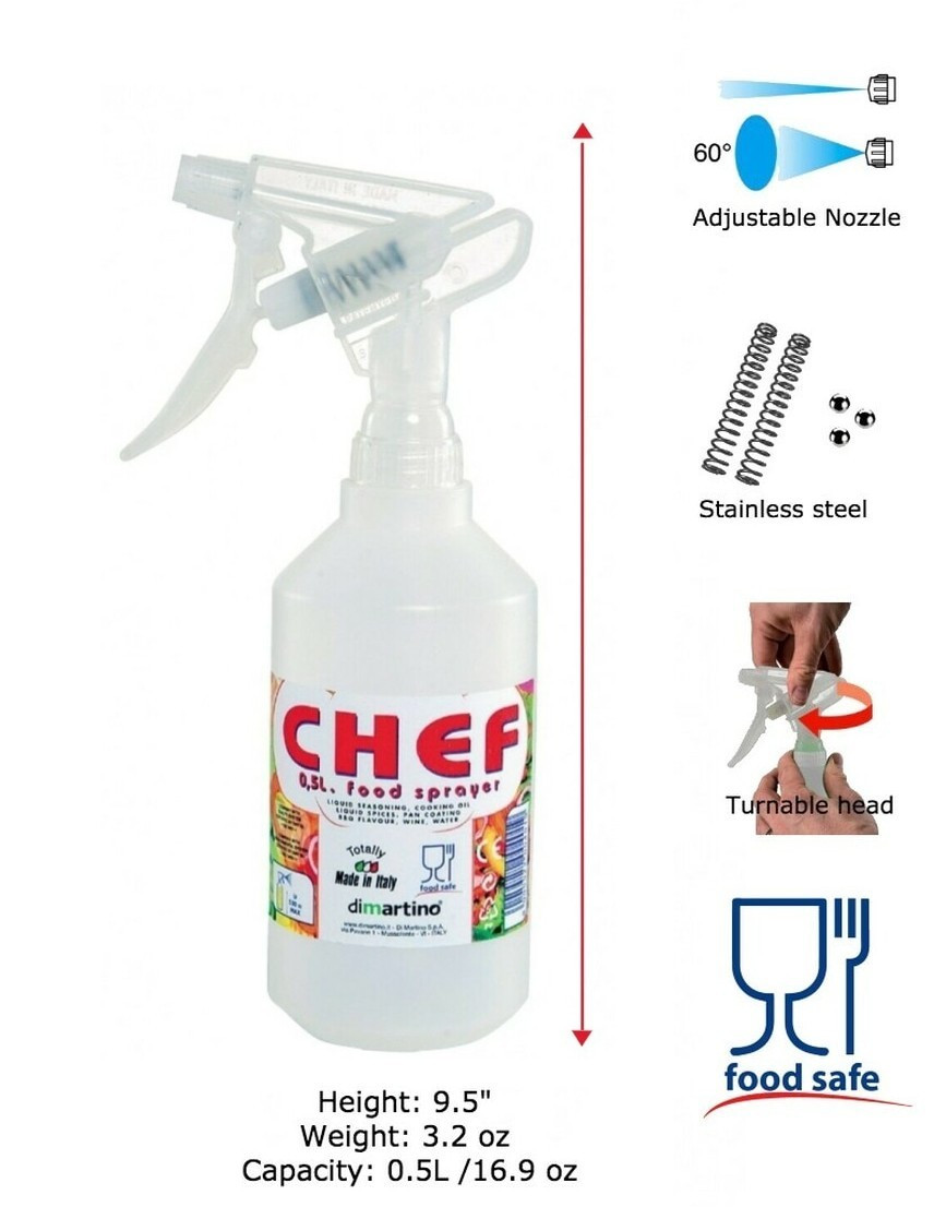 Food Safe Sprayer for Oils, Juices, and BBQ Sauces - CHEF 0.5L