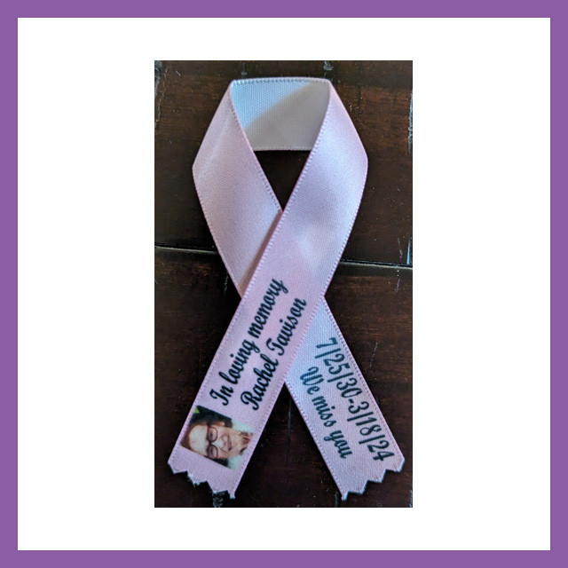 Awareness Ribbon and Memorial Ribbon With Optional Printed Photo