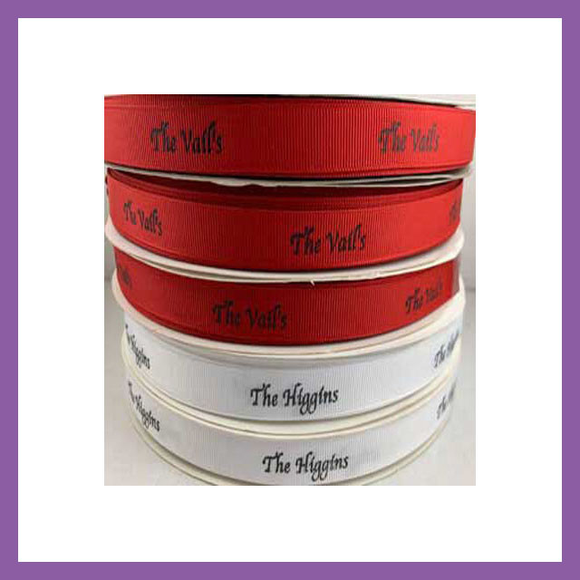 Personalized Ribbon Grosgrain Ribbon Wedding Party Christmas 3/8