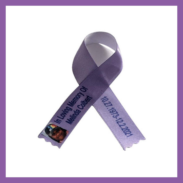 Awareness Ribbon and Memorial Ribbon With Optional Printed Photo