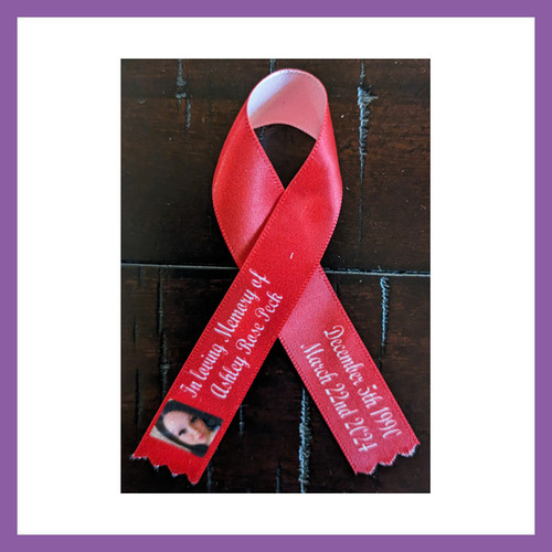 Awareness Ribbon and Memorial Ribbon With Optional Printed Photo