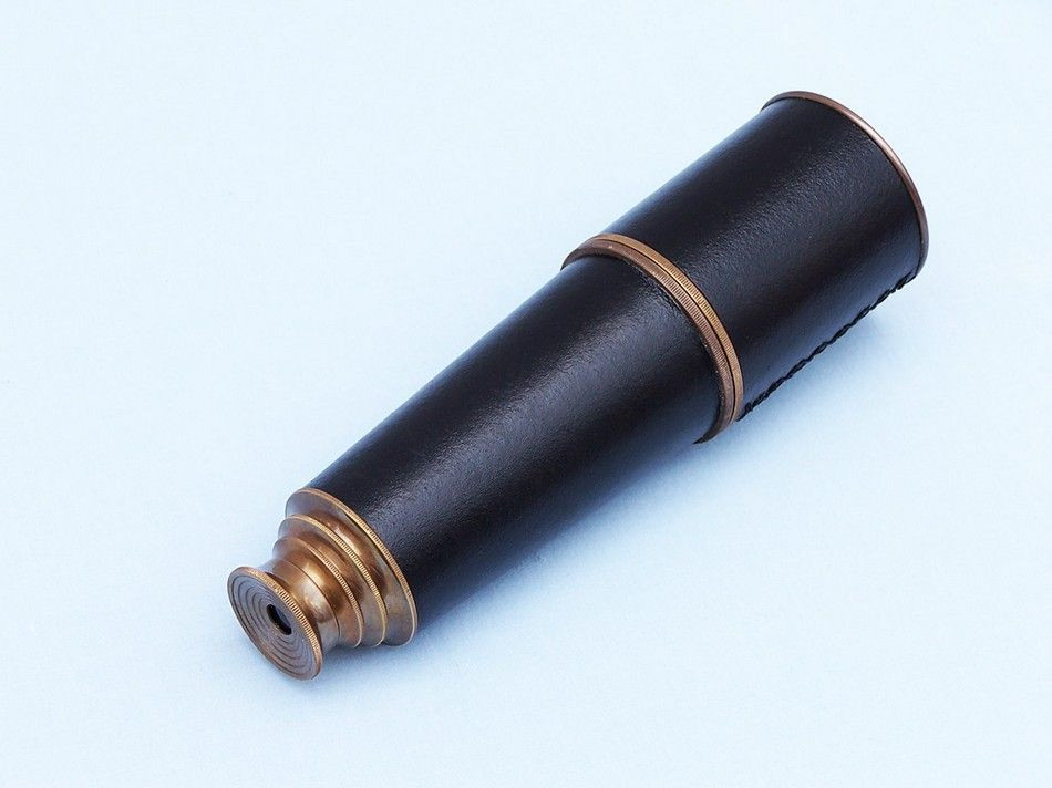 Deluxe Class Admiral's Antique Copper Leather Spyglass Telescope 27 ...