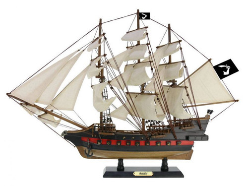 Wooden Thomas Tew's Amity White Sails Limited Model Pirate Ship 26 ...