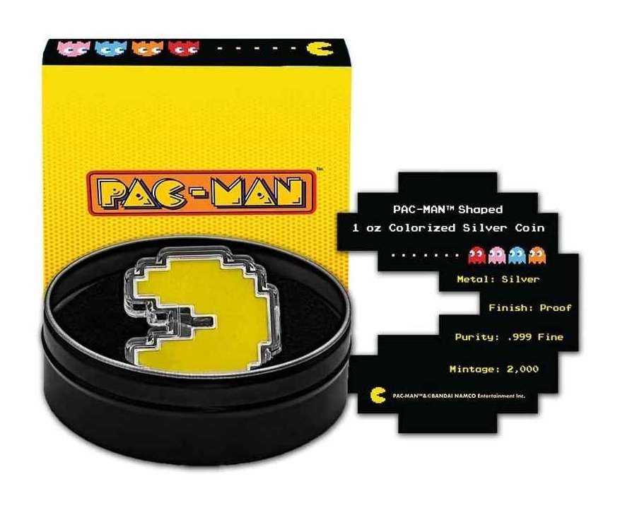 2021 1 oz $2 NZD Niue PAC-MAN Colorized Silver Proof Coin