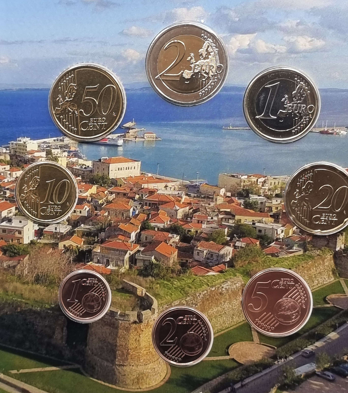 GREECE 2022 COMPLETE YEAR EURO SET IN COIN BLISTER CHIOS