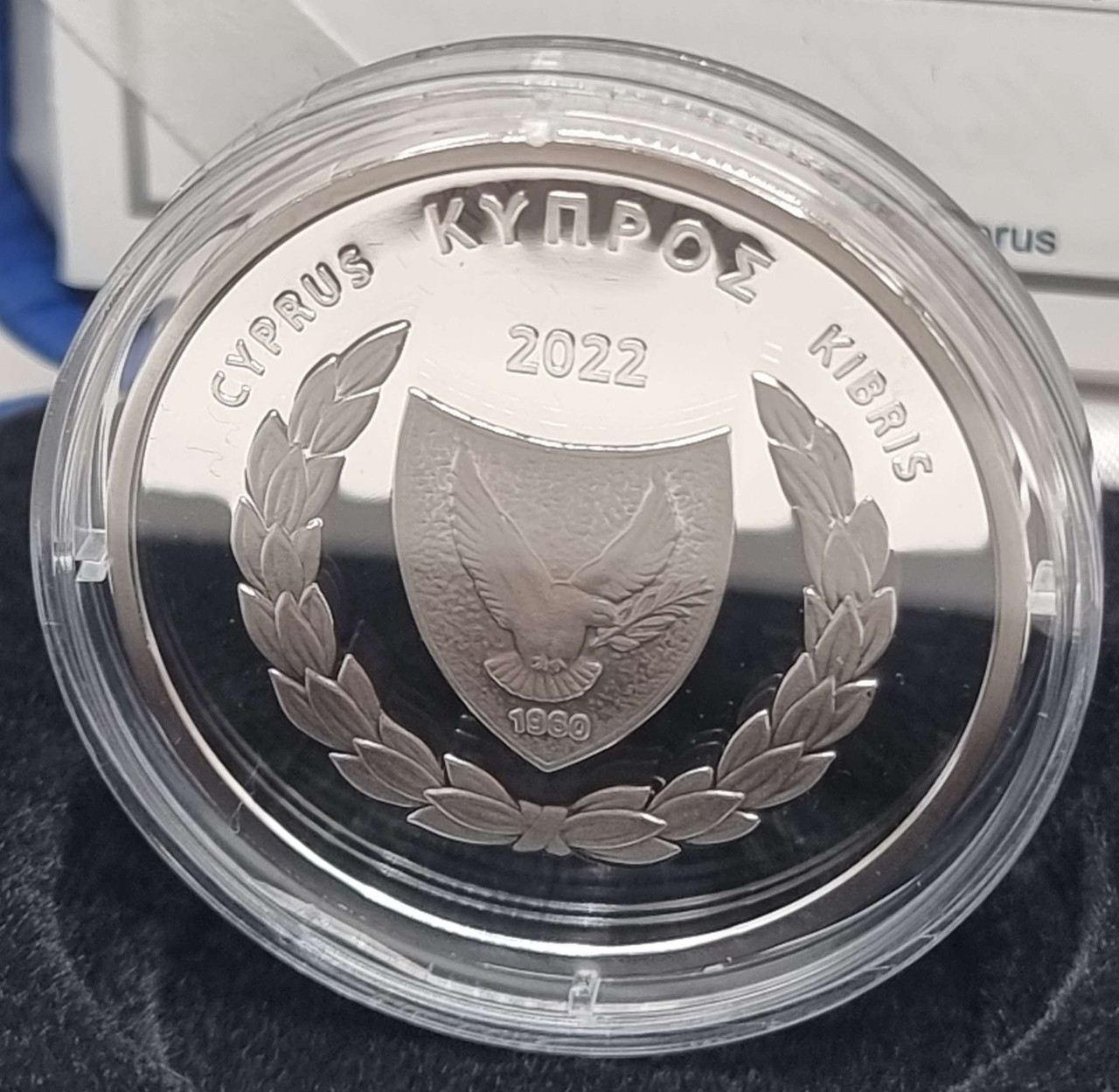 CYPRUS 2022 SILVER PROOF 5 EURO COIN ANCIENT LION OF AMATHUS