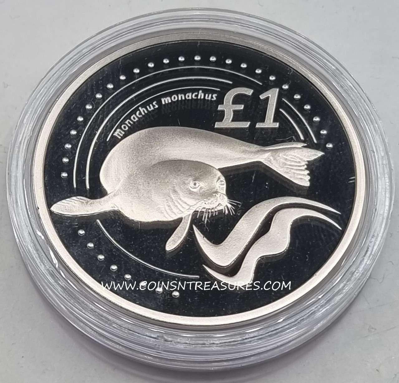 CYPRUS 2005 BU ONE POUND COIN MONACHUS SEAL
