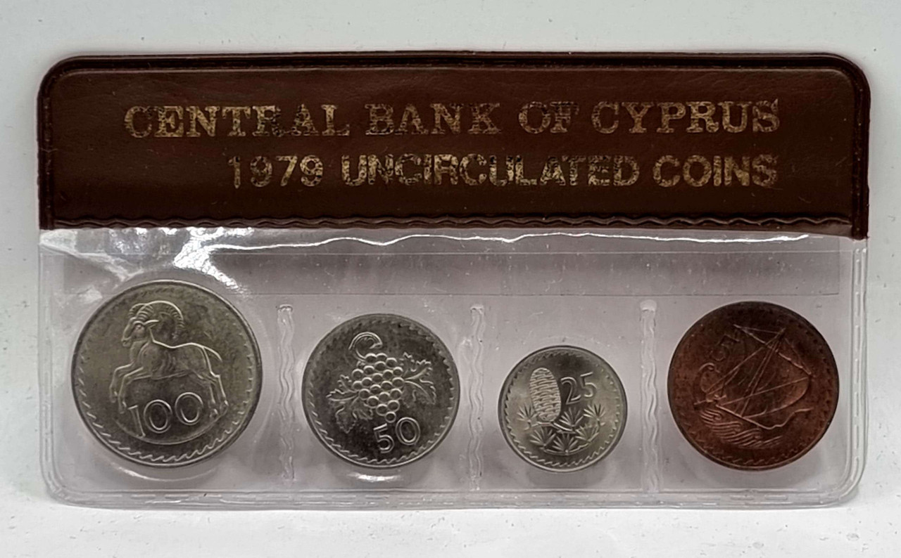 CYPRUS 1979 YEAR SET MILS COINS IN ORIGINAL WALLET