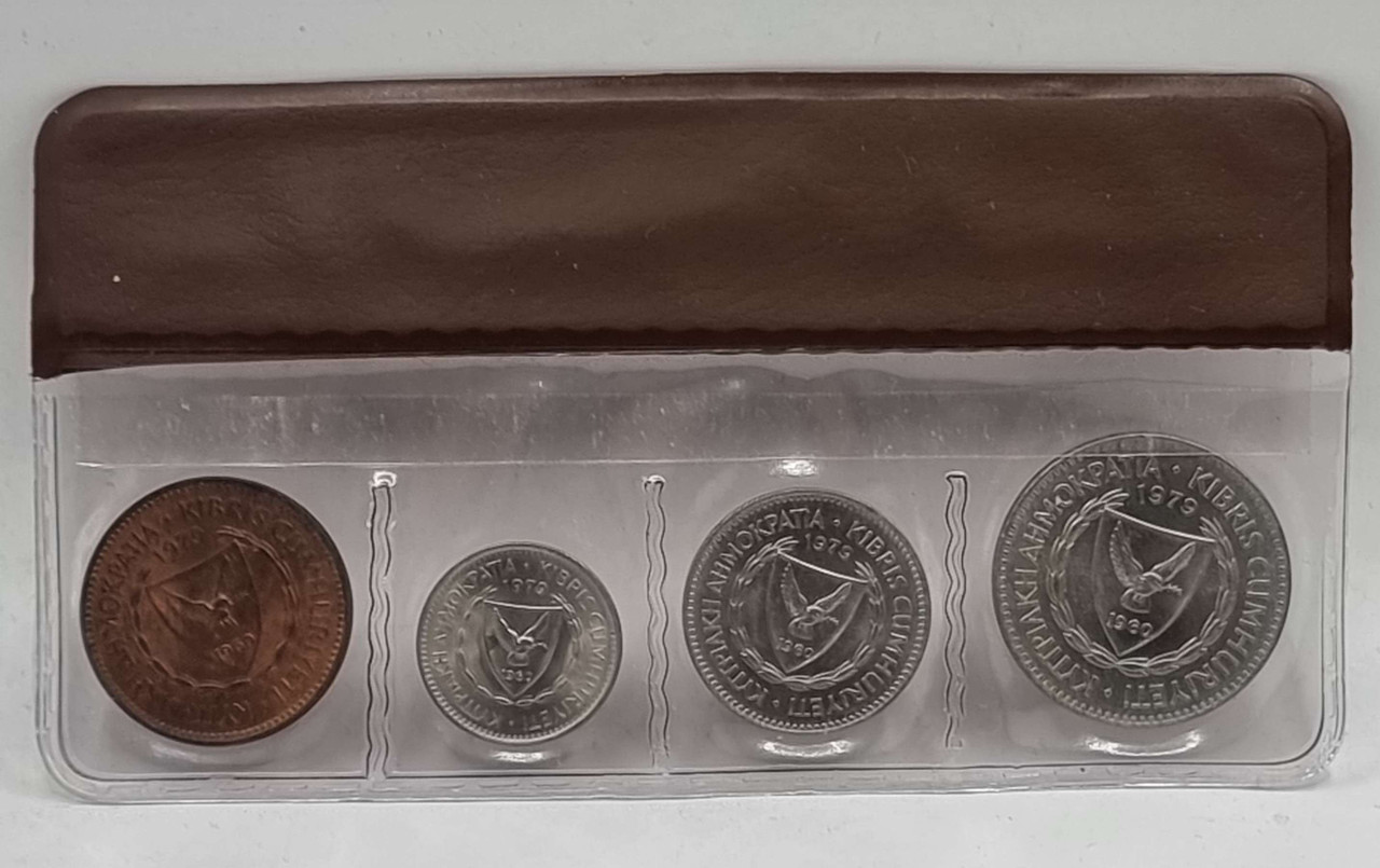 CYPRUS 1979 YEAR SET MILS COINS IN ORIGINAL WALLET