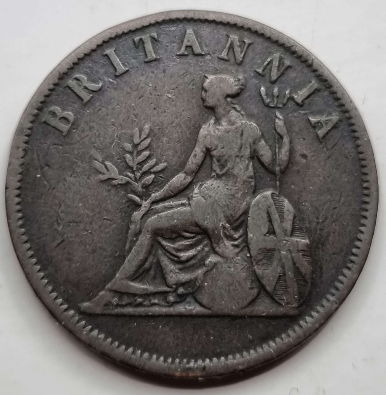 Greece 1819 Ionian rare 1 obol coin Ioniko kratos