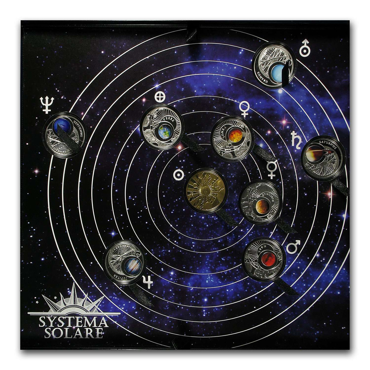 Belarus Solar System Silver Nine 9 Coin Set Proof 2012