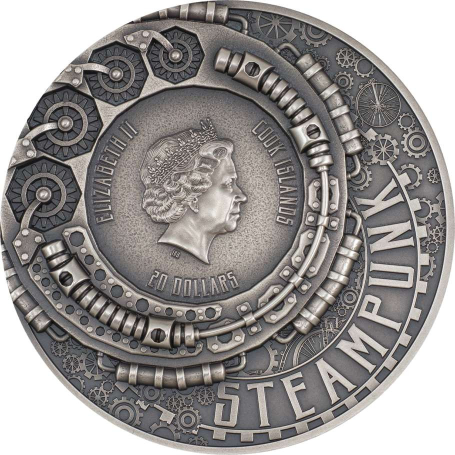 Cook Islands 2022 NAUTILUS Steampunk 3 Oz Silver Coin