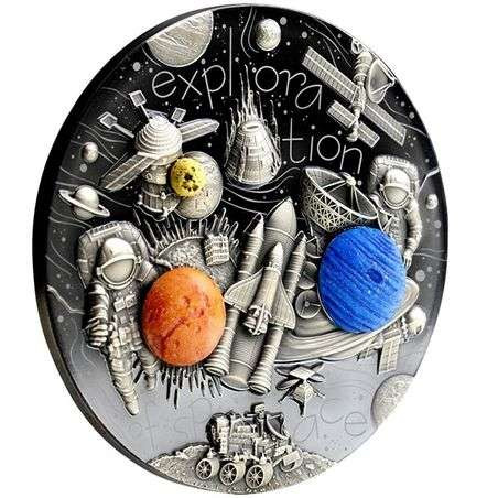 EXPLORATION OF SPACE De Doodle 3 Oz Silver Coin 2022