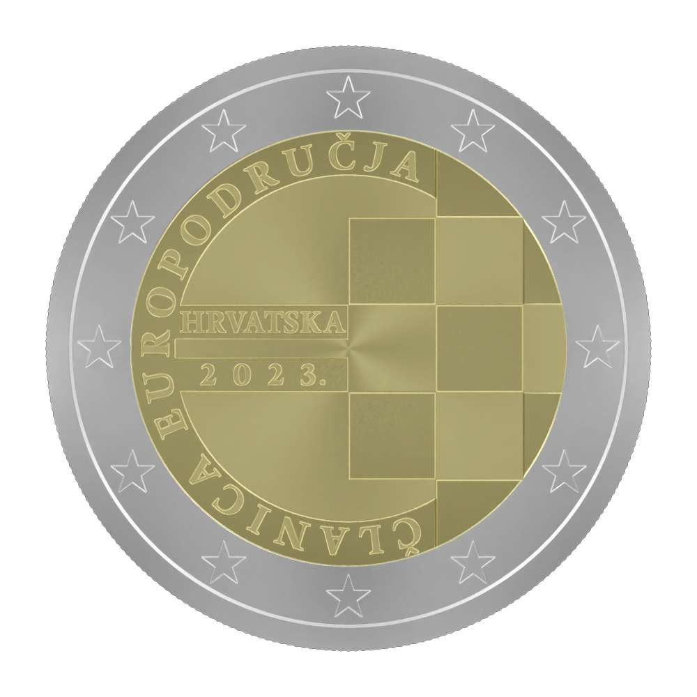 CROATIA BU 2 EURO 2023 First 2 Euro in Official box Proof BE