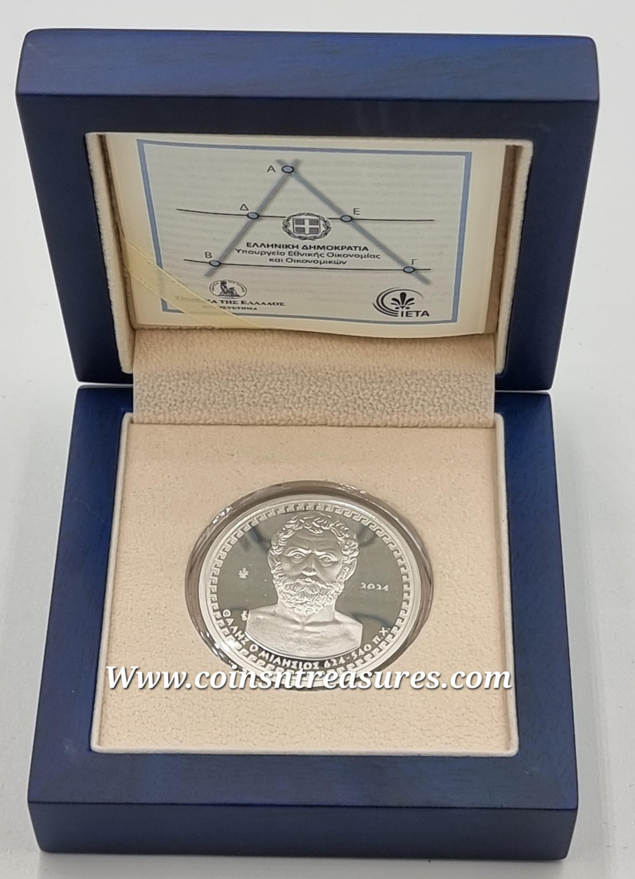 GREECE 2024 Mathematicians THALES OF MILETUS SILVER COIN