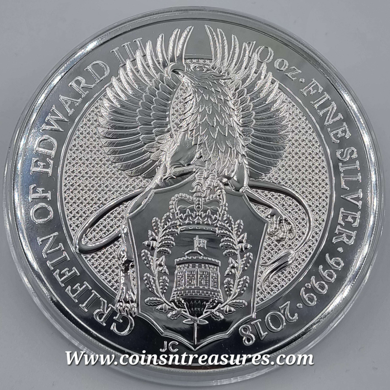 UK Silver Queen's Beasts 2018 Griffin Silver 10 OZ coin .999