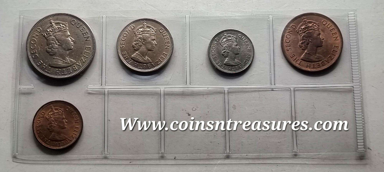 CYPRUS 1955 UNC SET OF LAST COINS OF BRITISH ADMINISTRATION
