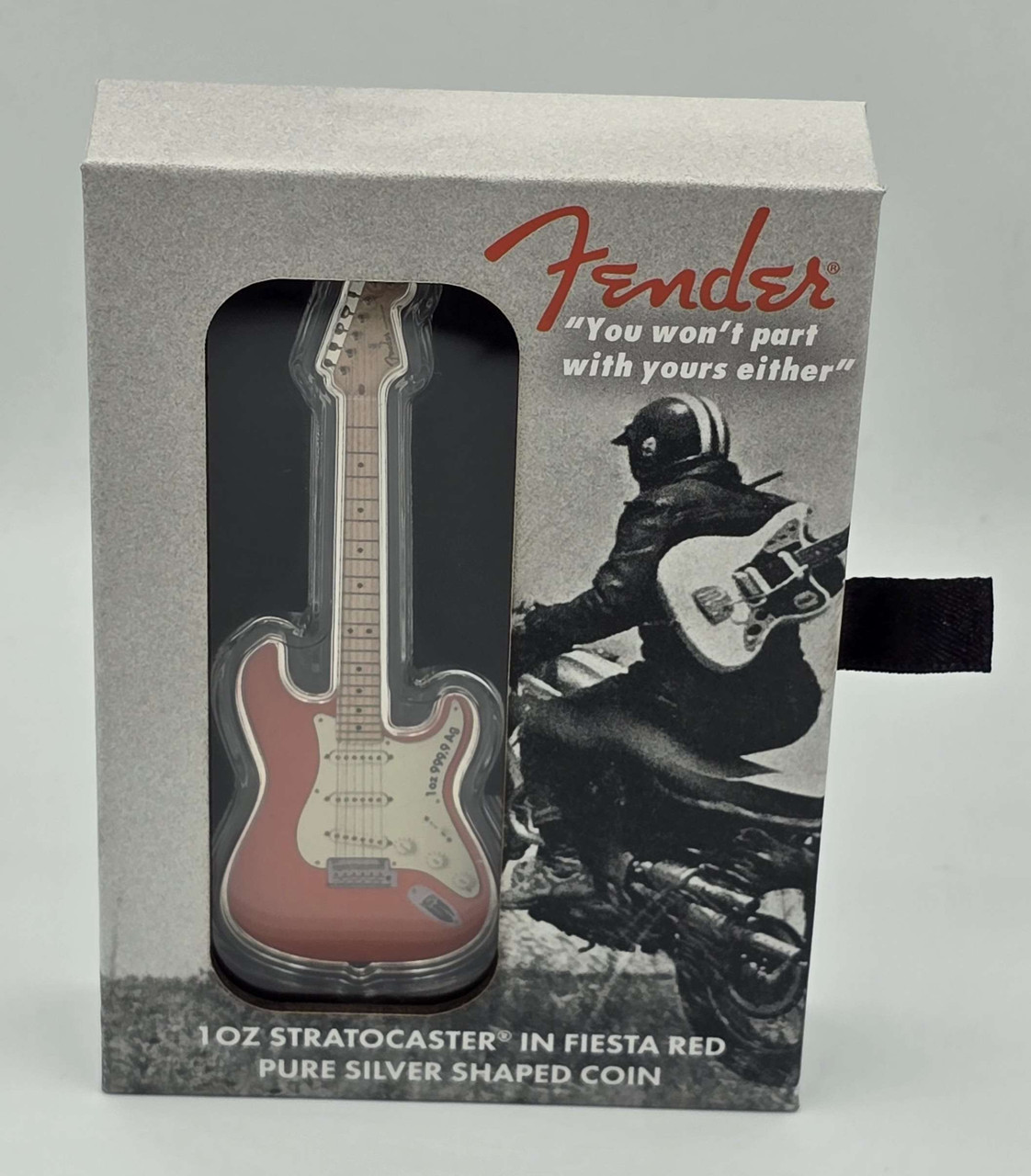 FENDER Stratocaster Guitar RED 1 Oz Silver coin Solomon 2023