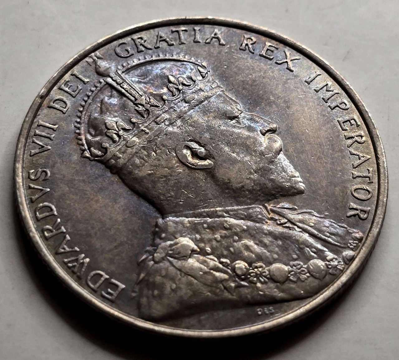 CYPRUS SILVER 18 PIASTRES 1907 KING EDWARD COIN AU+