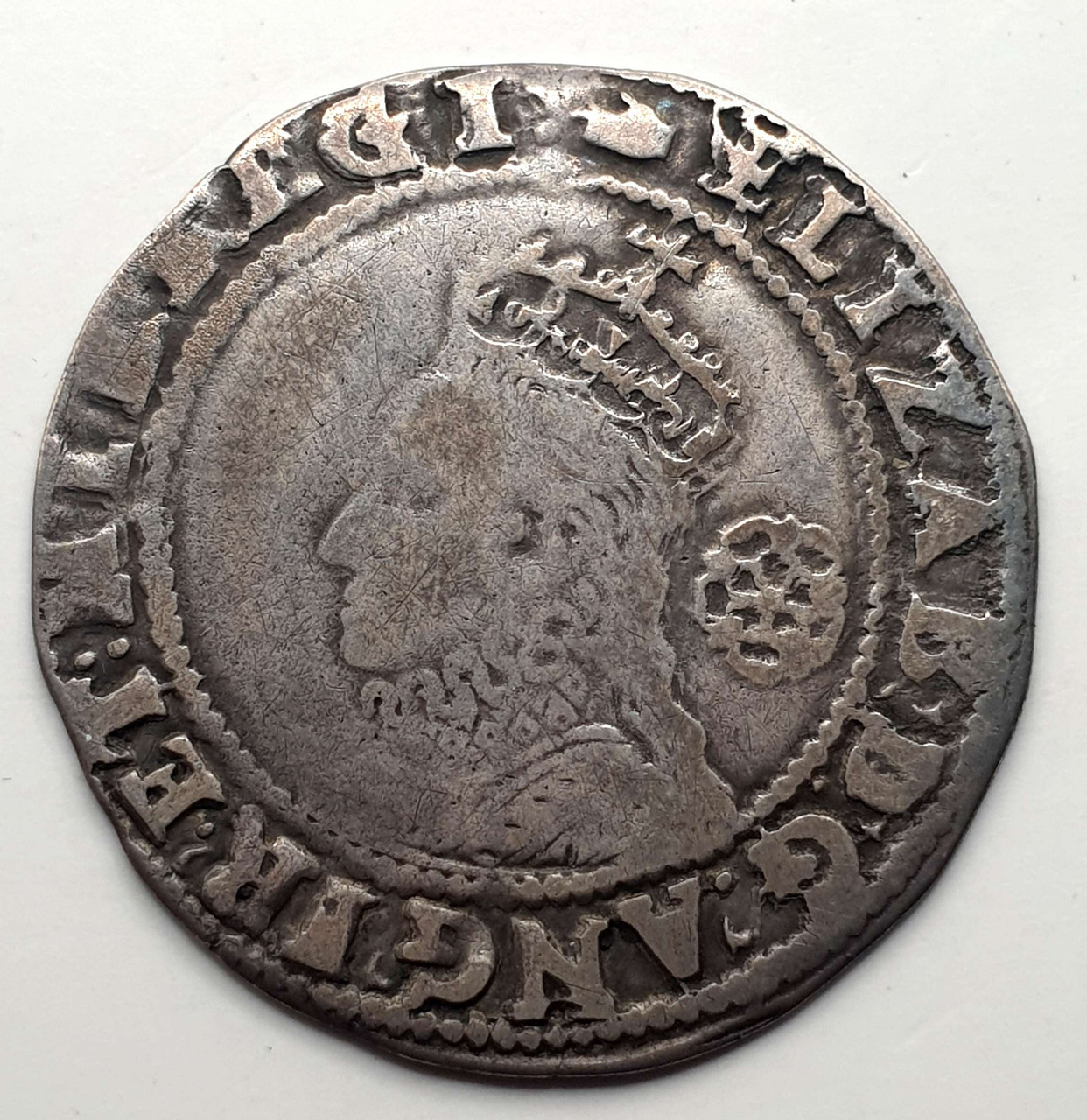 UK BRITAIN SILVER 6 SIX PENCE 1592 QUEEN ELIZABETH I TUDOR