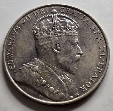 CYPRUS SILVER 18 PIASTRES 1907 KING EDWARD COIN AU+