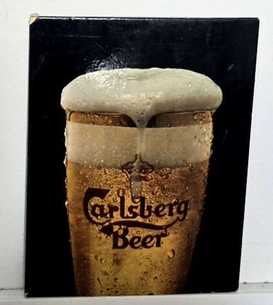 Cyprus Vintage Card Board AD Sign Carlsberg Draft Beer