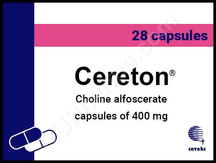 Buy CERETON® (Choline Alfoscerate, Alpha-GPC) 400 mg/tab, 28 tabs