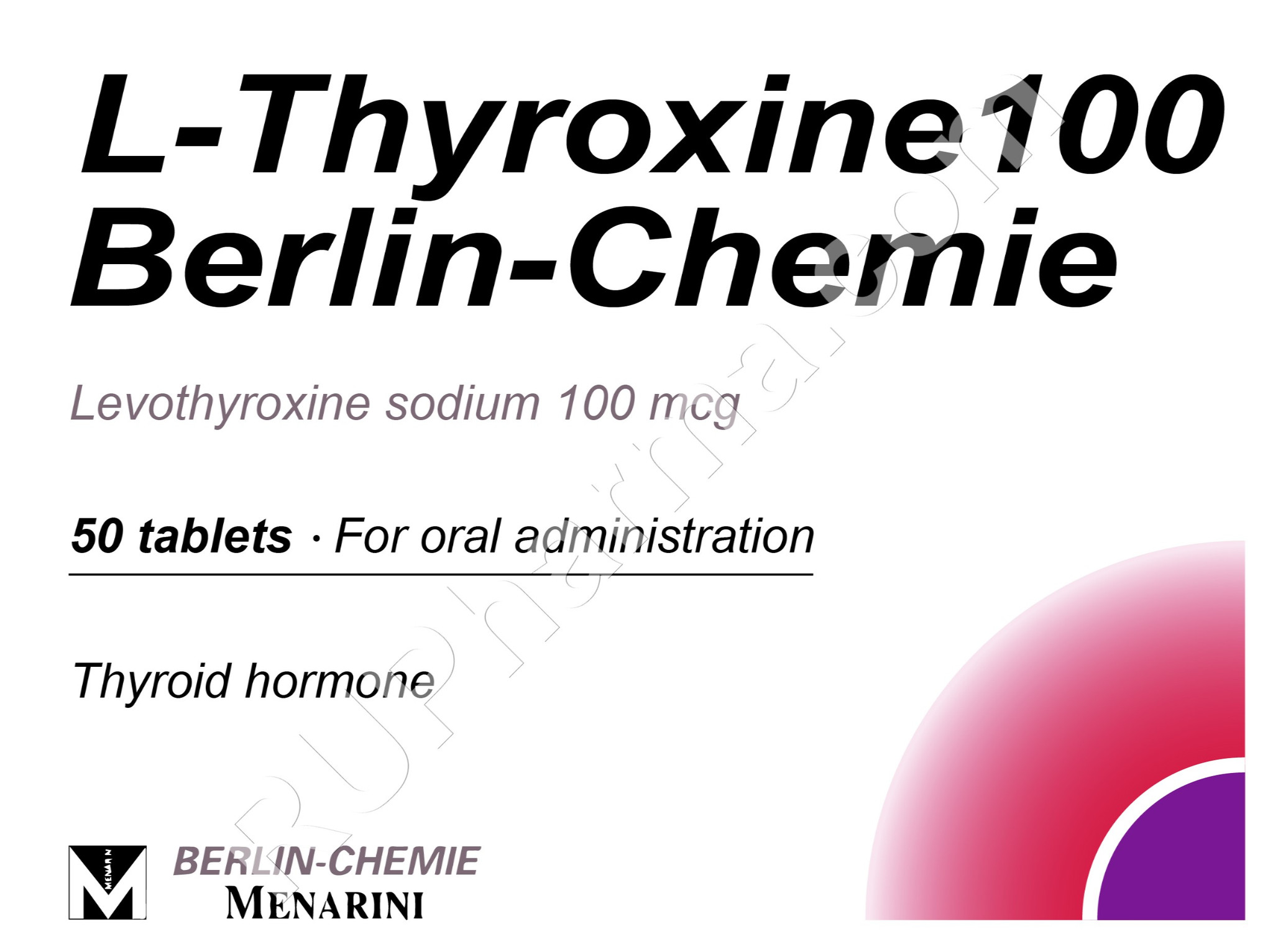 Buy L-THYROXINE (Levothyroxine) 50-150 mcg/tab, 50-100 tabs/pack