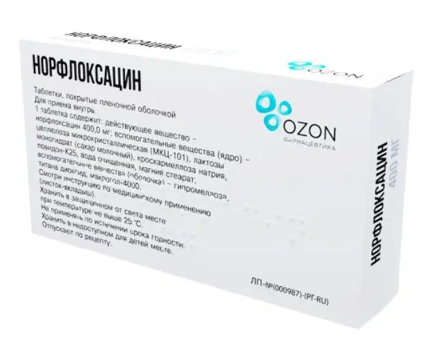 Buy NORFLOXACIN (Noroxin) 400 mg/tab, 20 tabs/pack
