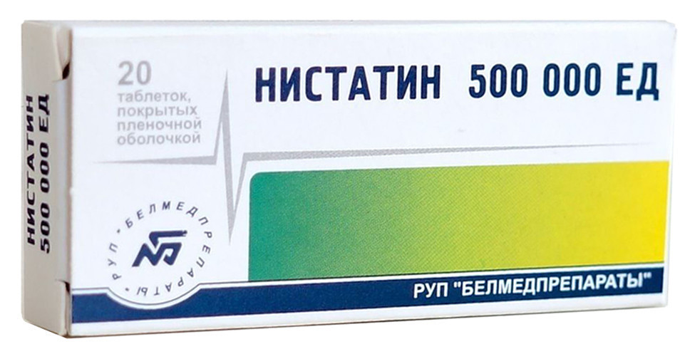 NYSTATIN (Mycostatin, Nystop) 500 000 IU/tab, 20 tabs/pack