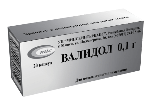 Buy VALIDOL® (Validolum) 100 mg/tab, 20 tabs