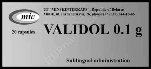 Buy VALIDOL® (Validolum) 100 mg/tab, 20 tabs