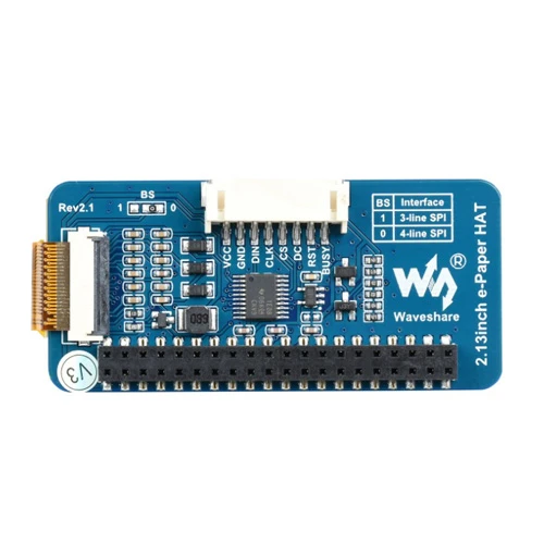 250x122, 2.13inch E-Ink display HAT for Raspberry Pi