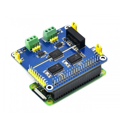 2-Channel Isolated CAN Expansion HAT for Raspberry Pi, Dual Chips Solution